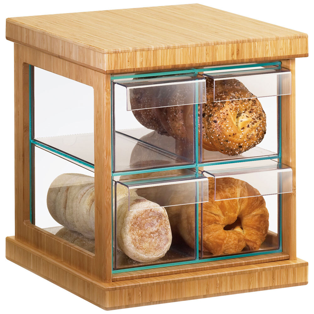 Cal-Mil 1718-60 Bamboo Four Drawer Bread Case - 16 1/2" x 15" x 15"