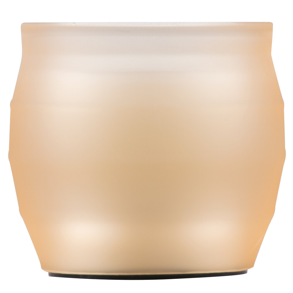 Sterno 60198 Origin 3 1/2" Tan Flameless Wax Filled Glass Lamp - 4/Case