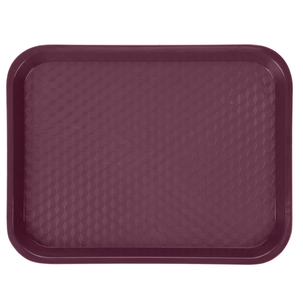 GET FT-14-BU 10 3/4" x 14" Burgundy Customizable Plastic Fast Food Tray ...