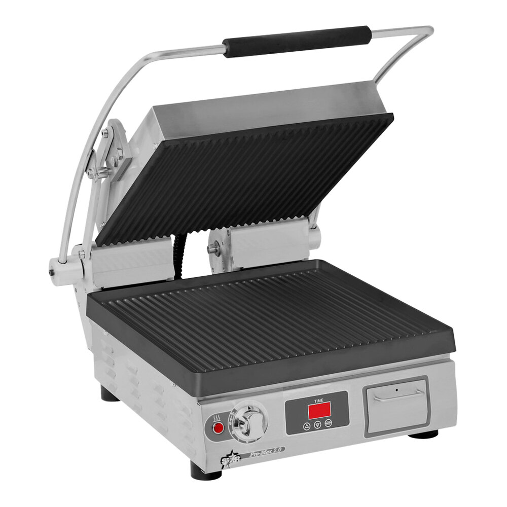 Star PGT14ITGT Pro-Max 2.0 Single 14" Panini Grill with Grooved Top and ...