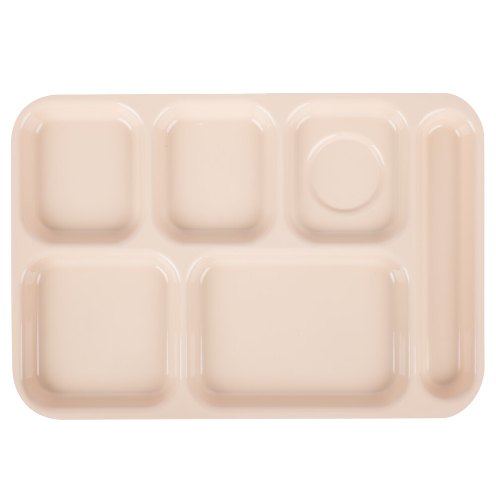 GET TR-153-T 10" x 14 1/2" Right Handed Polypropylene Tan 6 Compartment ...