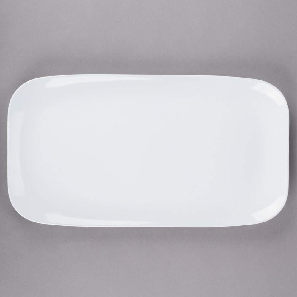 GET CS-6113-W Siciliano 18" x 9 3/4" White Melamine Rectangular Platter