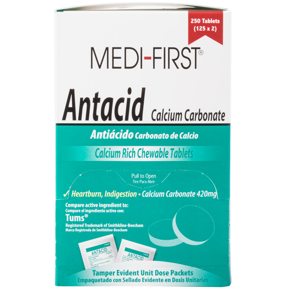 Medi-First 80248 Antacid Tablets - 250/Box