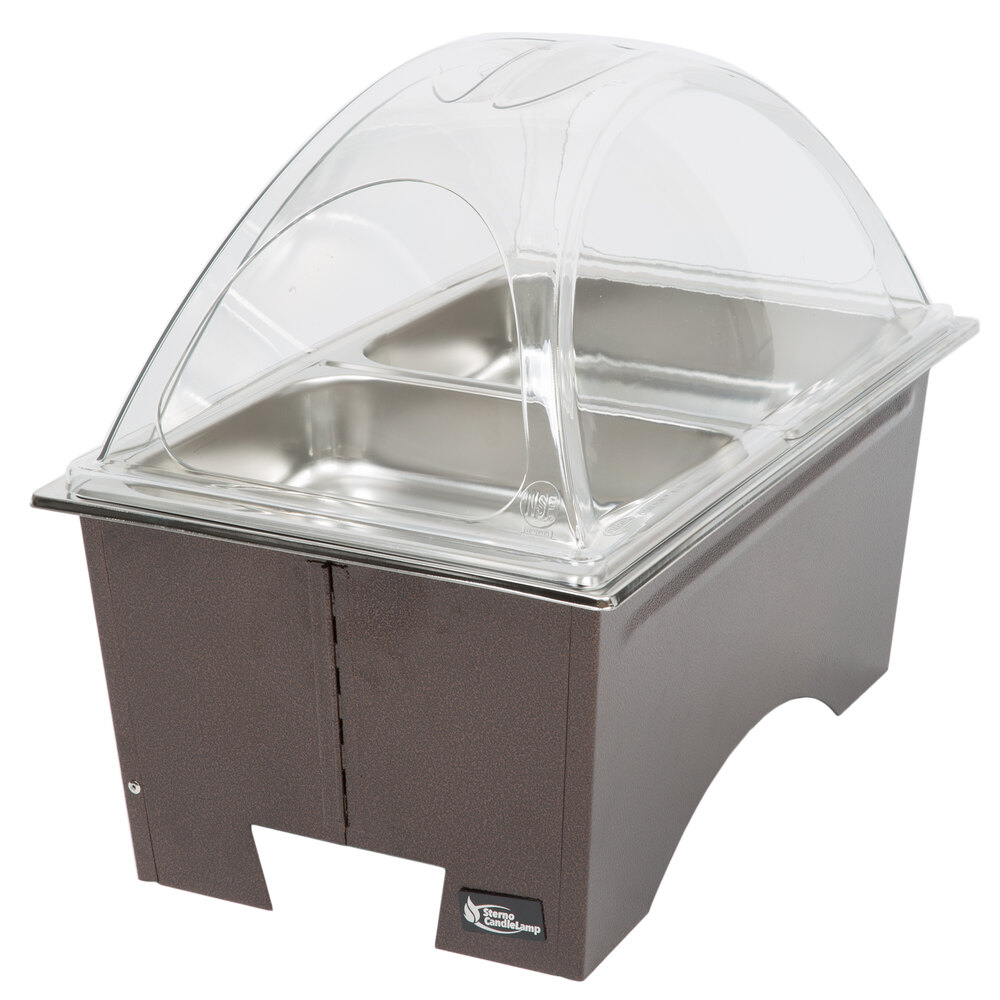 Sterno Copper Vein Fold Away Chafer with Clear Dome Cover and 2 Half ...