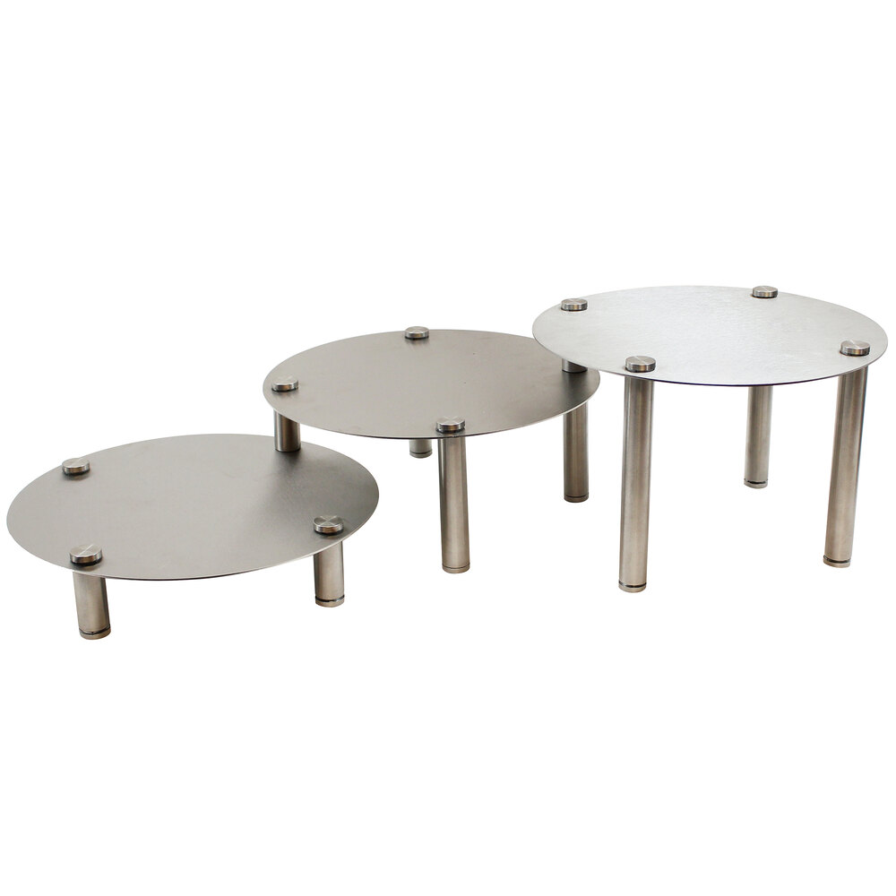 Tablecraft CW39000 Triser 3-Piece Stainless Steel Round Riser Set