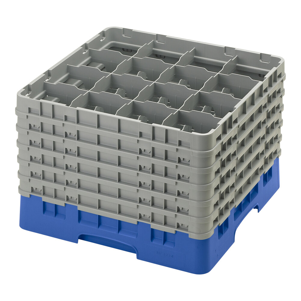 Cambro 16S1214168 Camrack 12 5/8" High Customizable Blue 16 Compartment ...