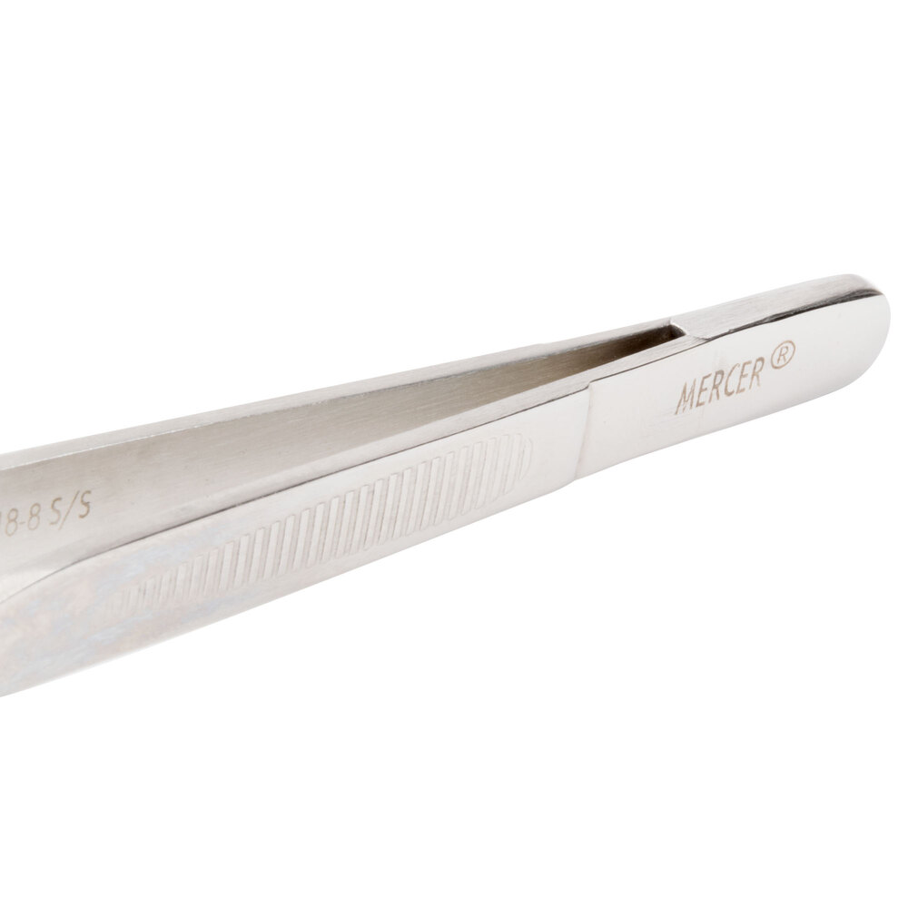 Mercer Culinary M35137 7 7/8" Offset Precision / Plating Tongs