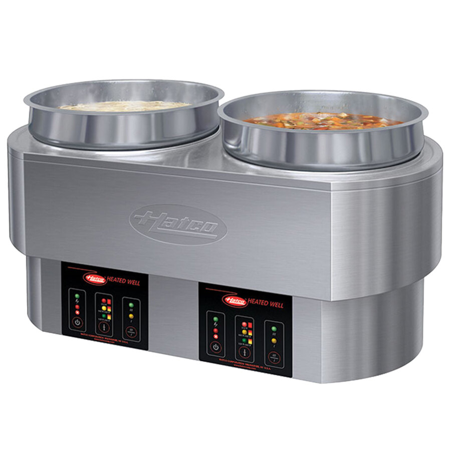 Hatco RHW-2 Dual 11 Qt. Round Heated Food Well with Insets and Lids ...