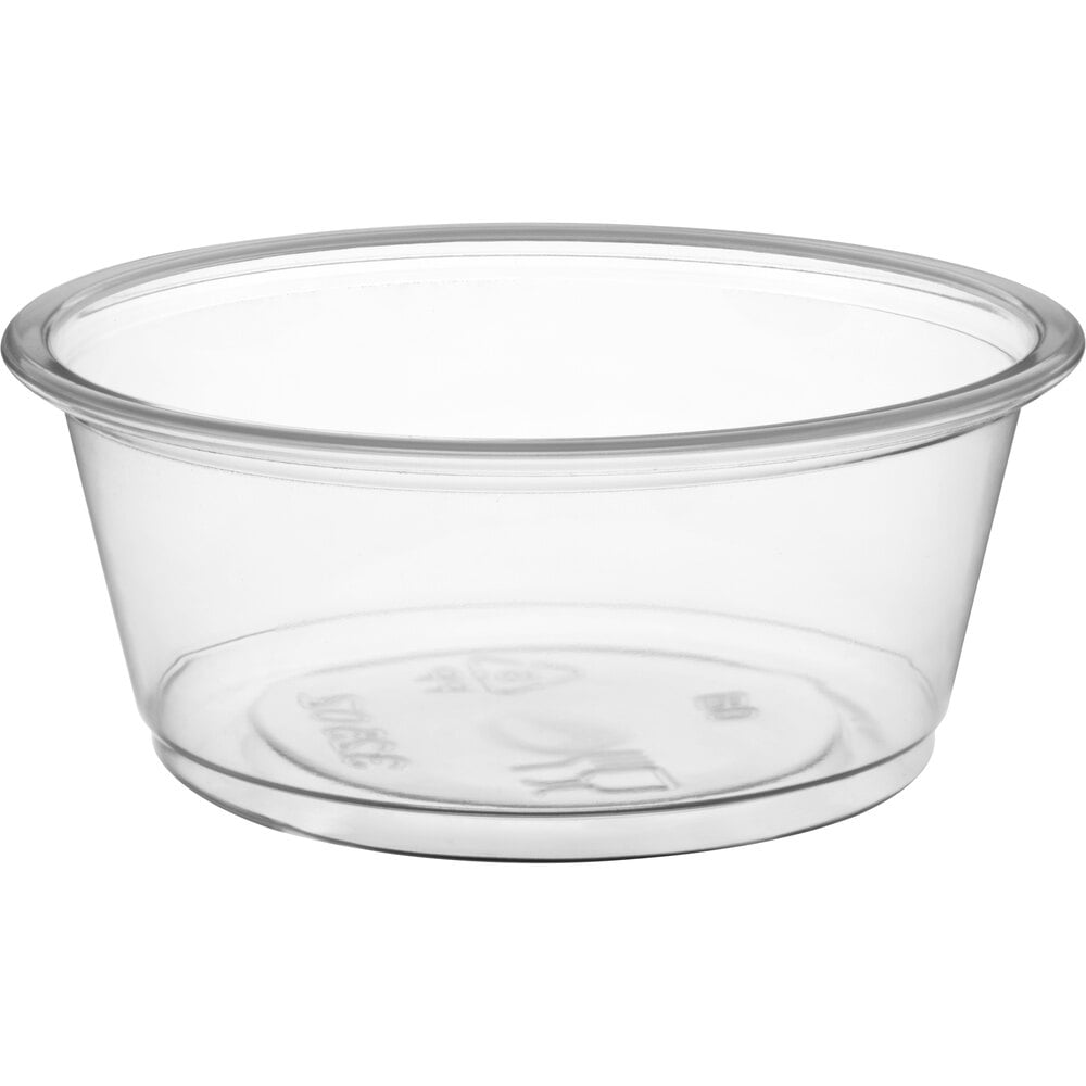 Choice 3.25 oz. Clear Plastic Souffle Cup / Portion Cup - 2,500/Case