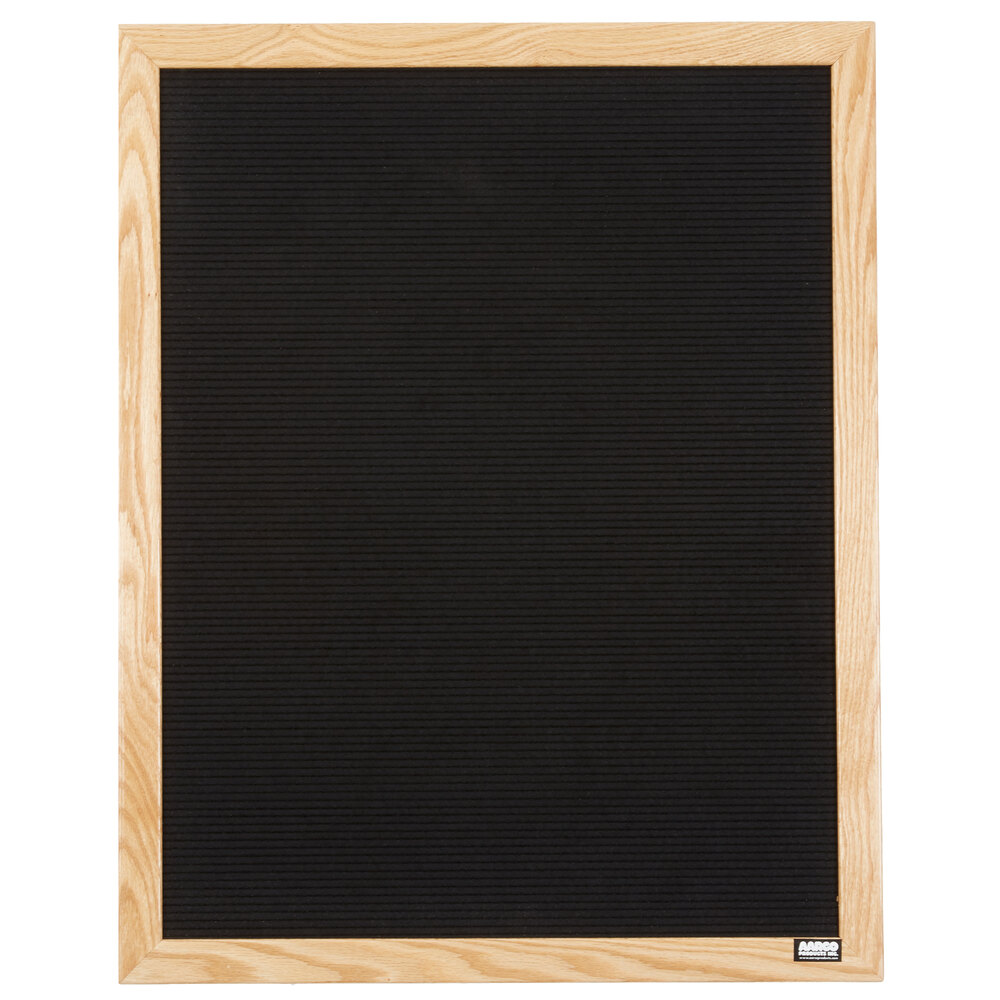 Aarco 30" x 24" Black Felt Open Face Vertical Indoor Message Board with ...