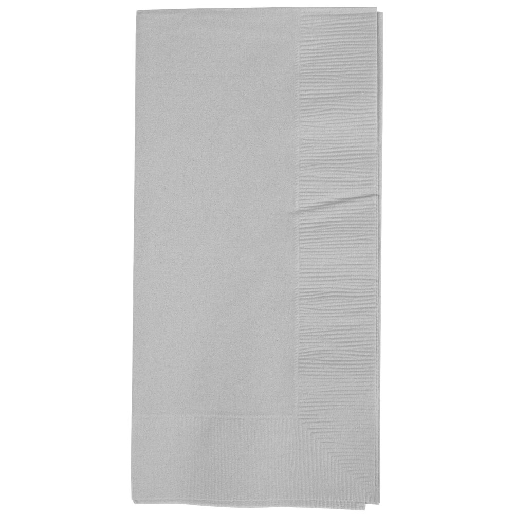 Shimmering Silver Paper Dinner Napkins, 2-Ply 1/8 Fold - Creative ...