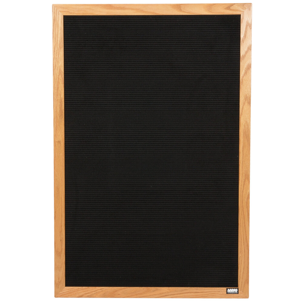 Aarco AOFD3624L 36" x 24" Black Felt Open Face Vertical Indoor Message ...