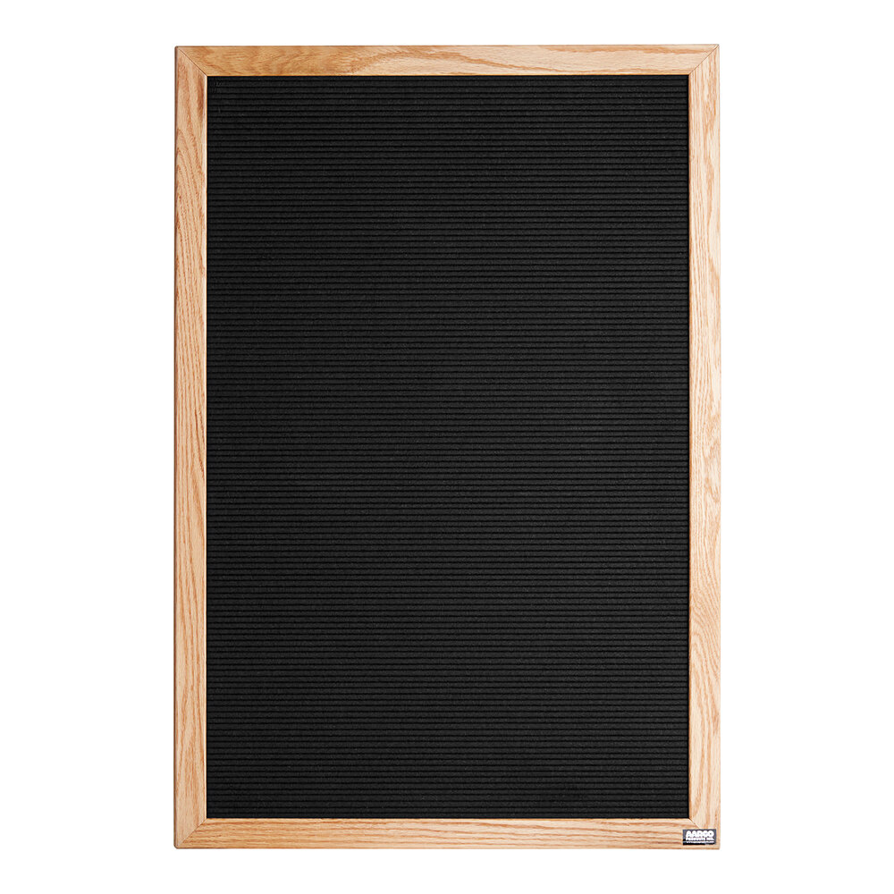 Aarco AOFD3624L 36" x 24" Black Felt Open Face Vertical Indoor Message ...