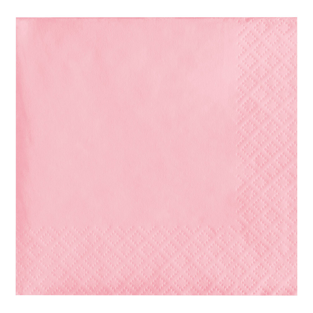 Creative Converting 57158B Classic Pink 3-Ply Beverage Napkin - 50/Pack