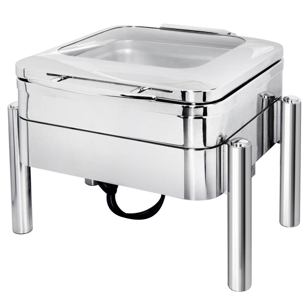 Eastern Tabletop 3977GS Jazz Swing 4 Qt. Stainless Steel Square Chafer ...