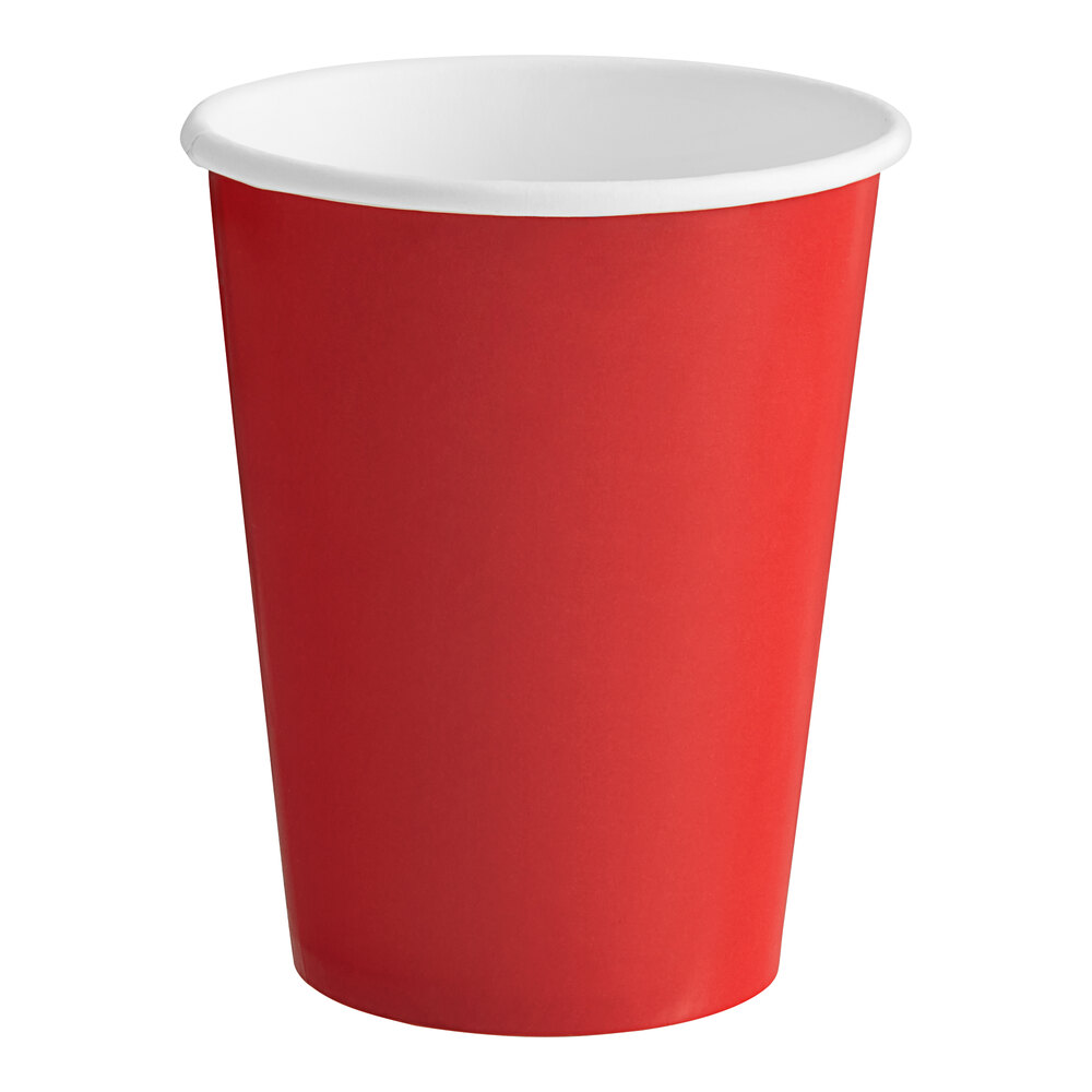 Creative Converting 561031B 9 oz. Classic Red Poly Paper Hot / Cold Cup ...