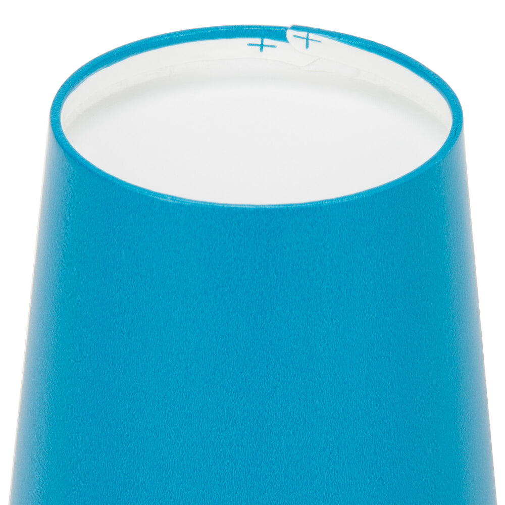 Creative Converting 563131B 9 oz. Turquoise Blue Poly Paper Hot / Cold ...