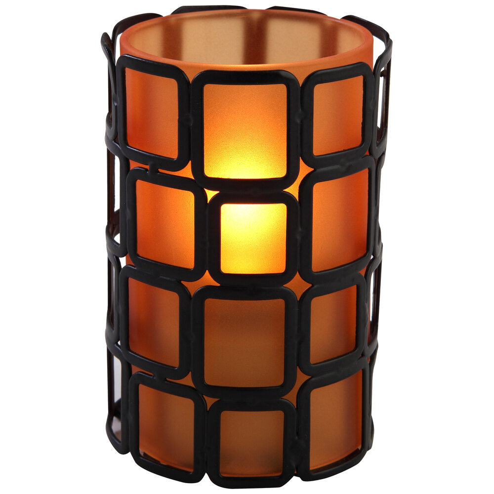 Sterno 80430 Manhattan 4" Orange Frost Lamp