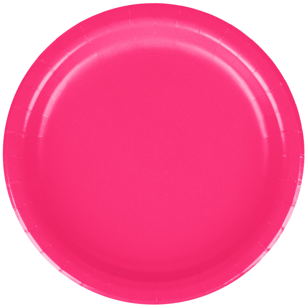 Creative Converting 79177B 7" Hot Magenta Pink Paper Plate - 24/Pack