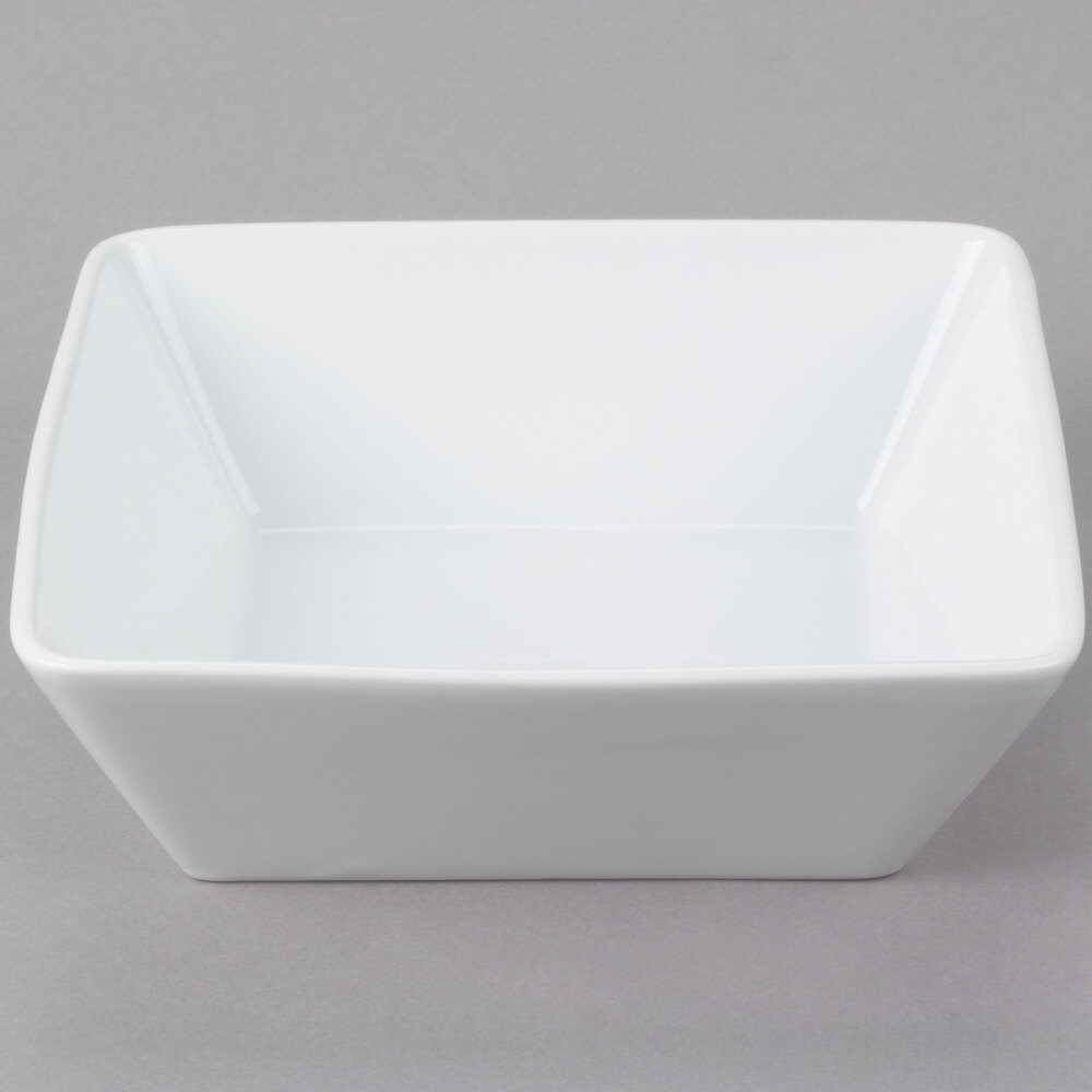Libbey Slate 50 oz. Ultra Bright White Square Porcelain Bowl - 12/Case