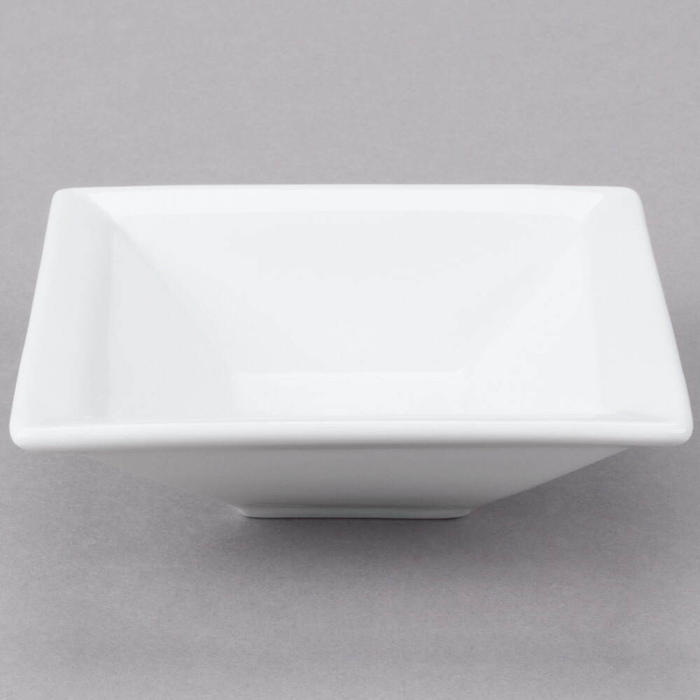 Libbey Slate 5.5 oz. Ultra Bright White Wide Rim Square Porcelain Fruit ...