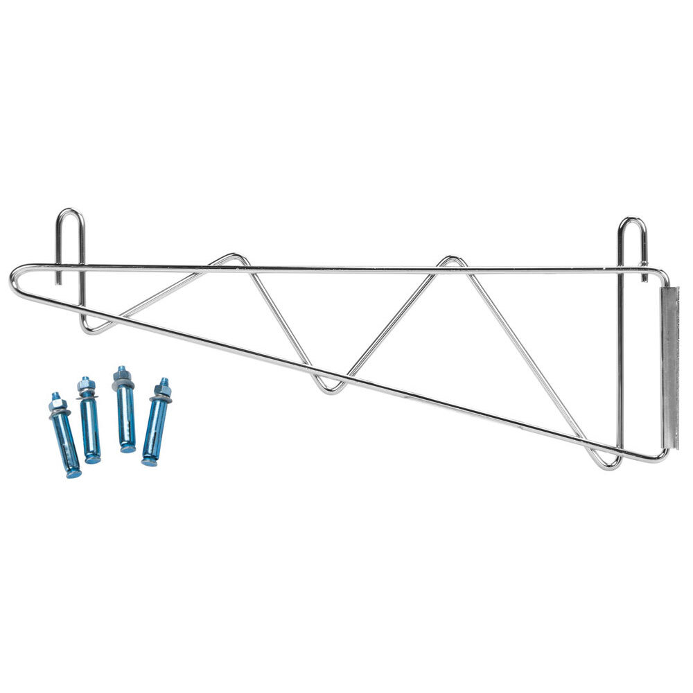 Regency 18" Deep Wall Mounting Bracket for Chrome Wire Shelving - 2/Set