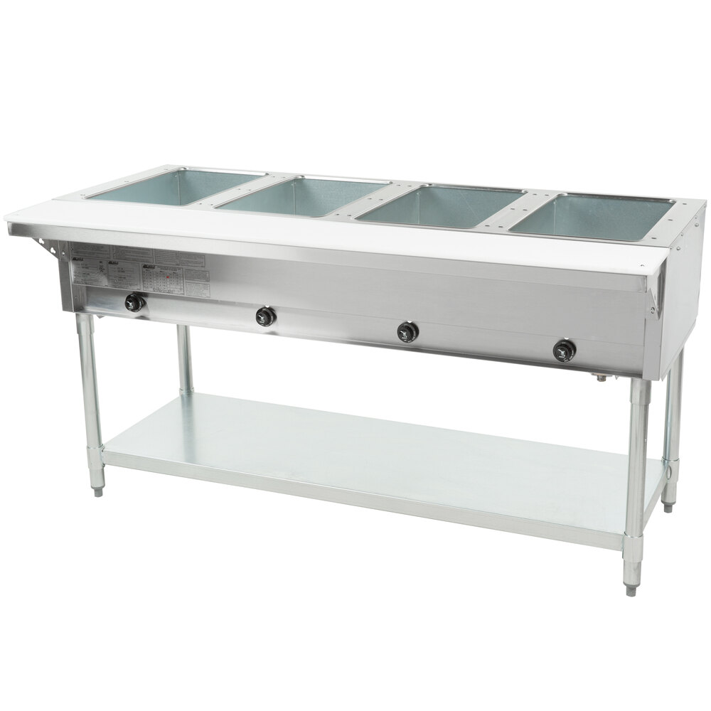 Eagle Group HT4 Natural Gas Steam Table Four Pan 14,000 BTU - Open Well