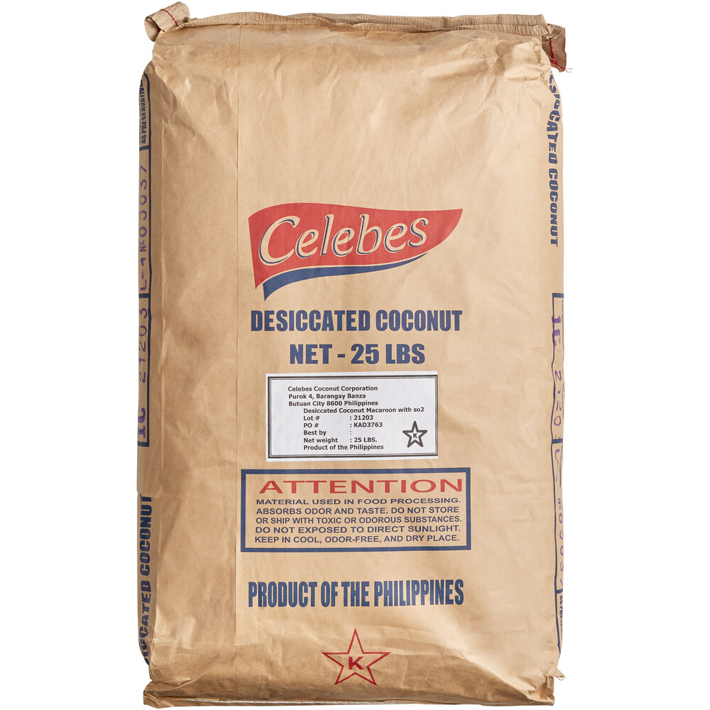 Unsweetened Shredded Coconut, 25 lbs. - WebstaurantStore