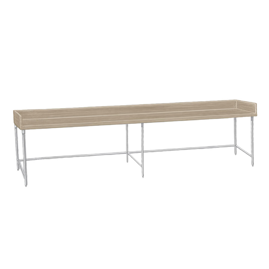 Advance Tabco TBS-368 Wood Top Baker's Table with Stainless Steel Base ...