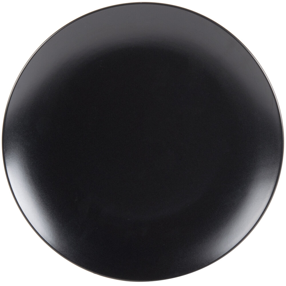 10 Strawberry Street WM-1-BLK Wazee Matte 10 1/2" Round Black Stoneware ...