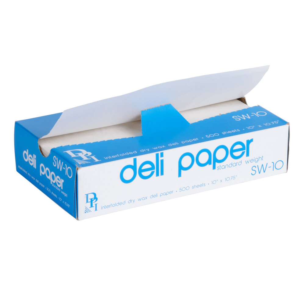 Durable Packaging SW-10 10" x 10 3/4" Interfolded Deli Wrap Wax Paper ...