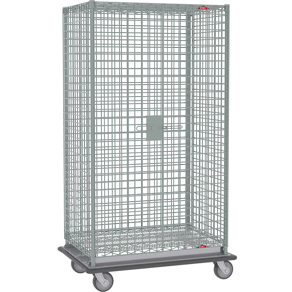 Metro SEC56LC Chrome Mobile Heavy Duty Wire Security Cabinet - 63 1/8 ...