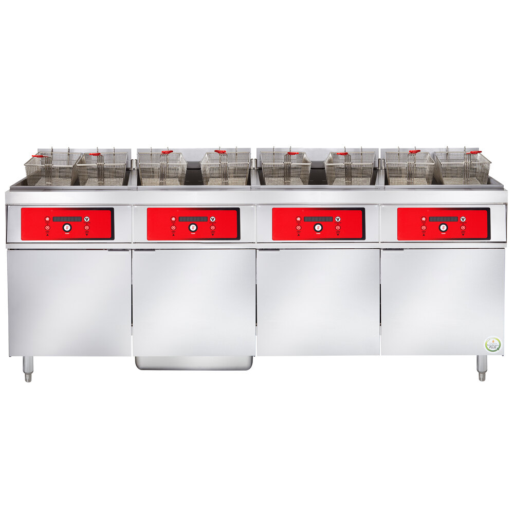 Vulcan 4ER50DF-1 200 lb. 4 Unit Electric Floor Fryer System with ...