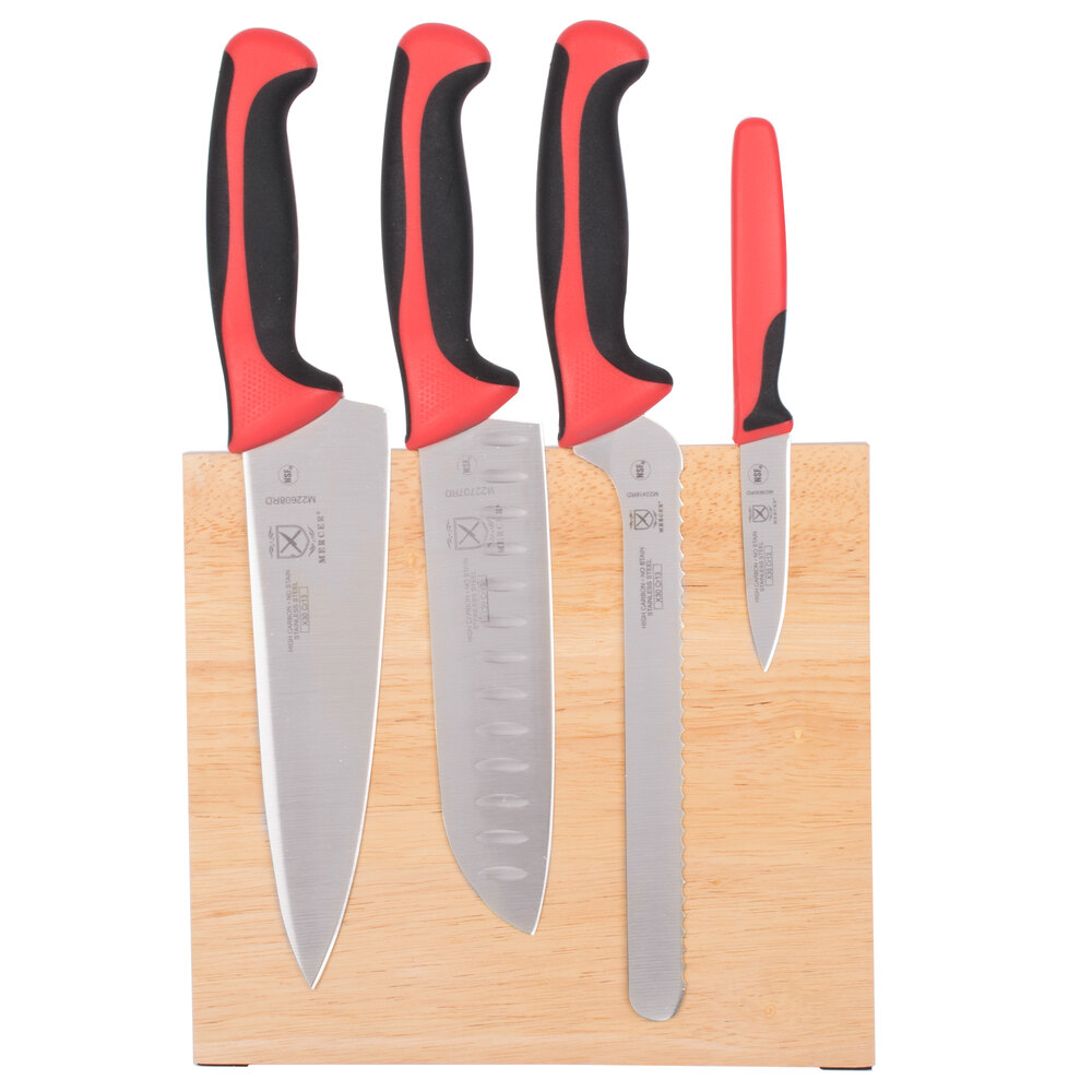 Mercer Culinary M21980RD Millennia Colors® 5-Piece Rubberwood Magnetic ...