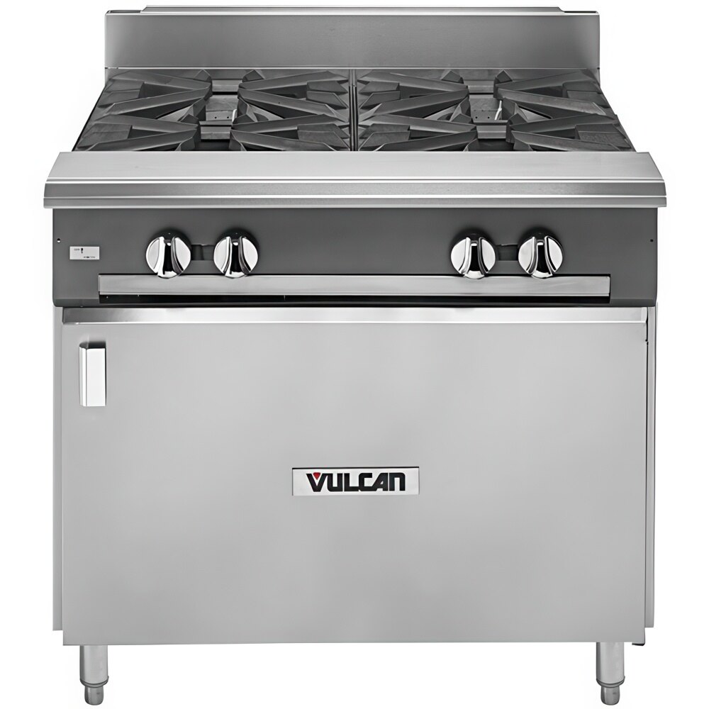 Vulcan V4B36B-LP V Series Liquid Propane 4 Burner 36" Heavy-Duty Range ...