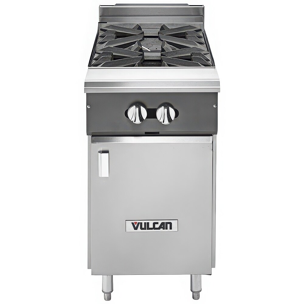 Vulcan V2B18B-LP V Series Liquid Propane 2 Burner 18" Heavy-Duty Range ...