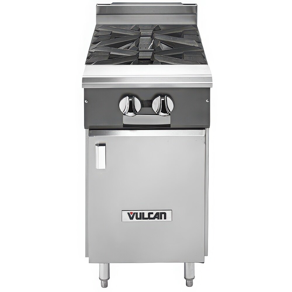 Vulcan V2B12B-NAT V Series Natural Gas 2 Burner 12" Heavy-Duty Range ...