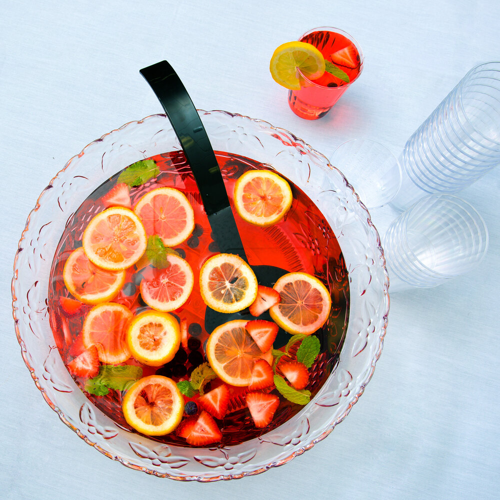 Fineline Platter Pleasers 3508 8 Qt. Clear Plastic Punch Bowl