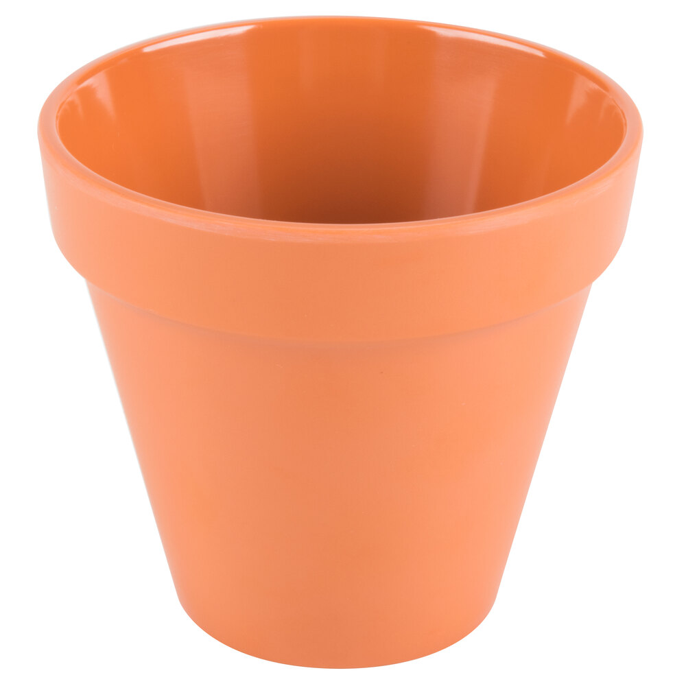 American Metalcraft MELPOT8 8 oz. Terra Cotta Melamine Pot