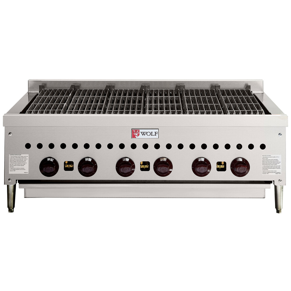 Wolf SCB36-NAT Natural Gas Low Profile 36" Radiant Gas Charbroiler ...