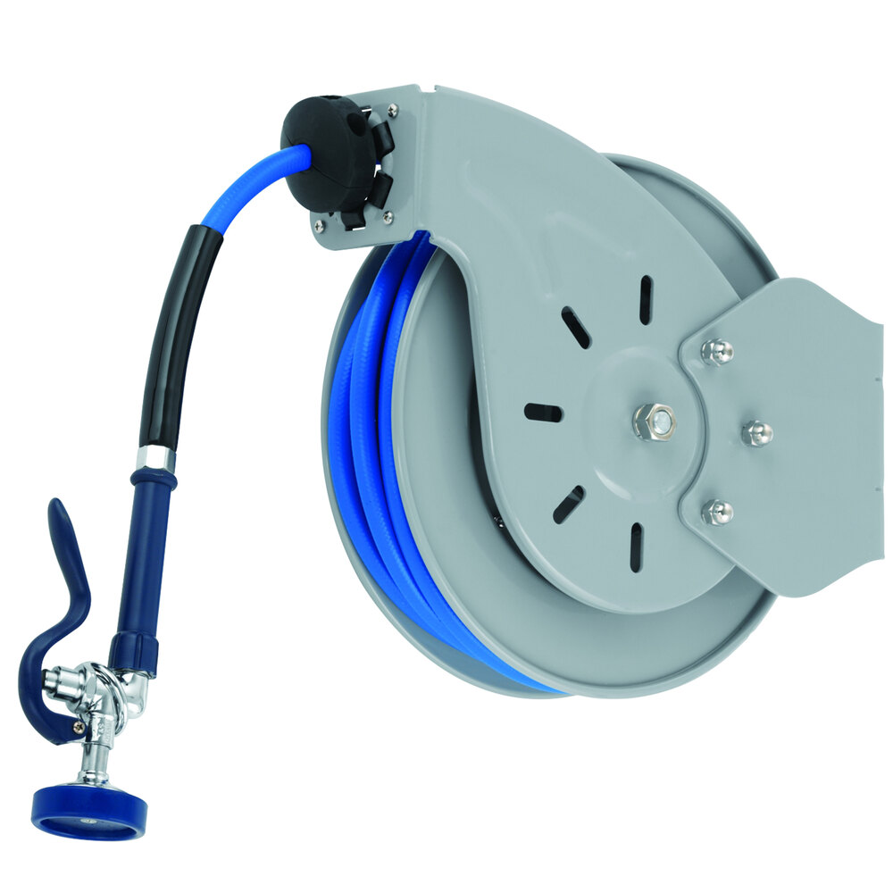T&S B-7143-01 Stainless Steel Open Hose Reel with 1/2" x 50' Hose and ...