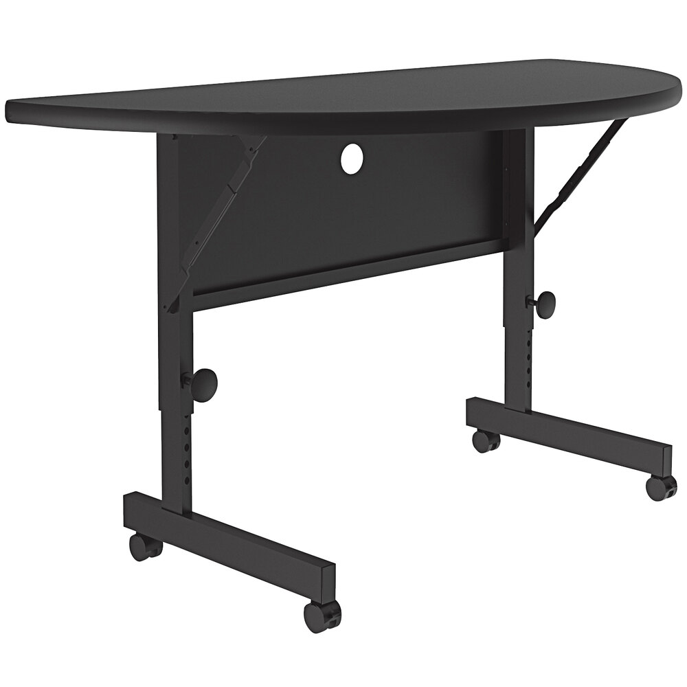Correll Deluxe Half Round Flip Top Table, 24" x 48" High Pressure ...