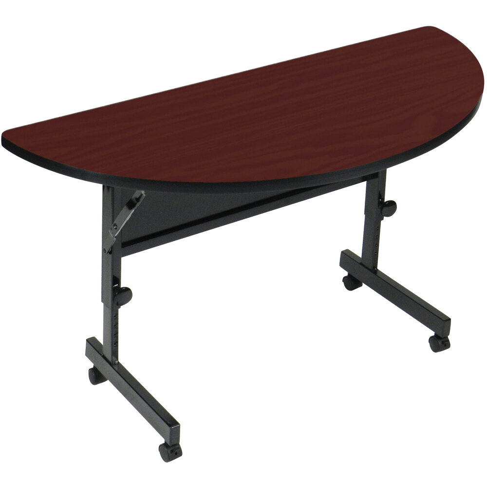Correll Deluxe Half Round Flip Top Table, 24" x 48" High Pressure ...