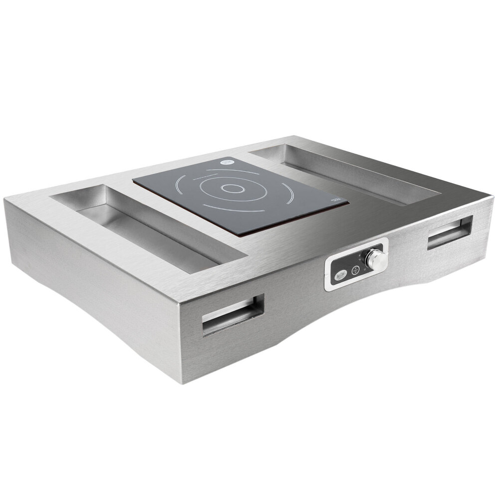 TableCraft CWACTION1BRA 31 3/8" x 25 1/4" x 5 3/4" Brushed Aluminum ...