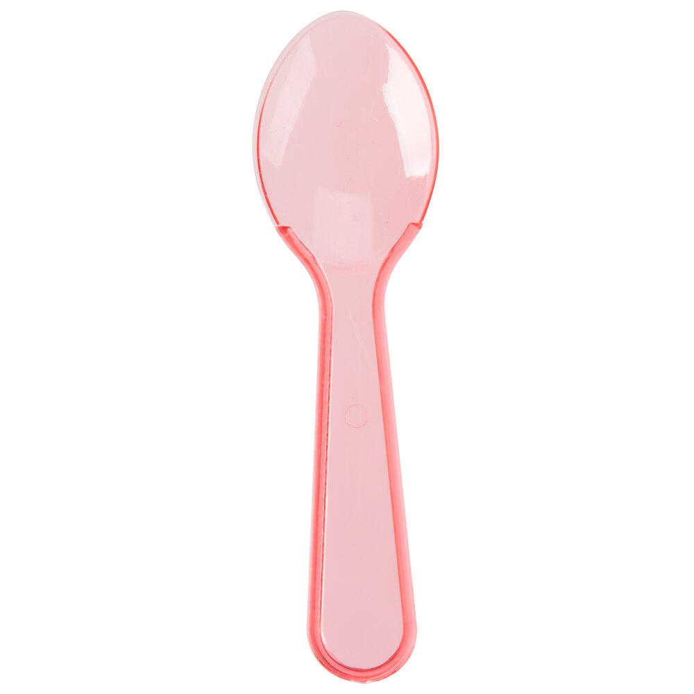 Choice 3" Neon Plastic Taster Spoon with Assorted Colors - 3000/Case