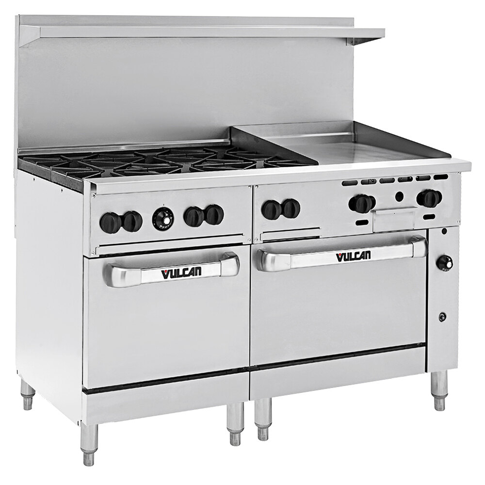 Vulcan 60SC-6B24GN Endurance Natural Gas 6 Burner 60" Range with 24 ...
