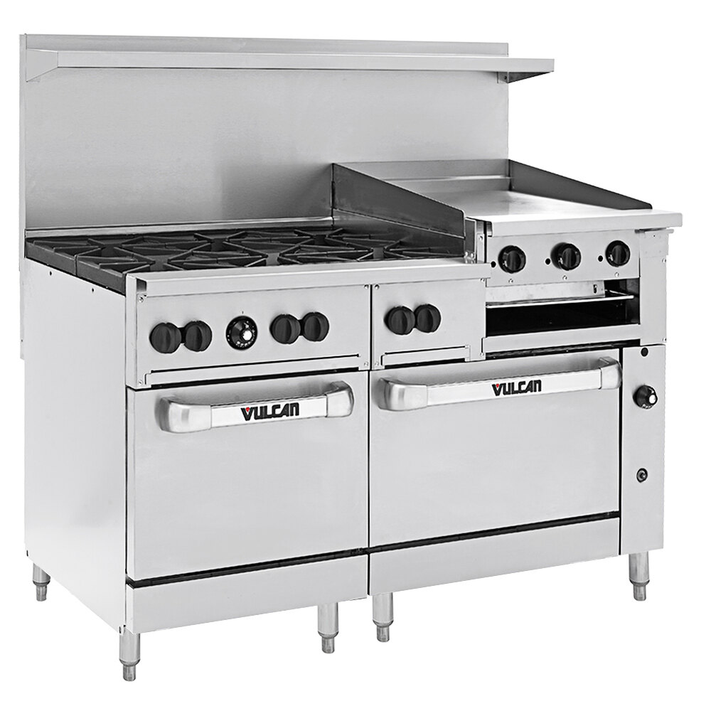 Vulcan 60SC-6B24GBN Endurance Natural Gas 6 Burner 60" Range with 24 ...