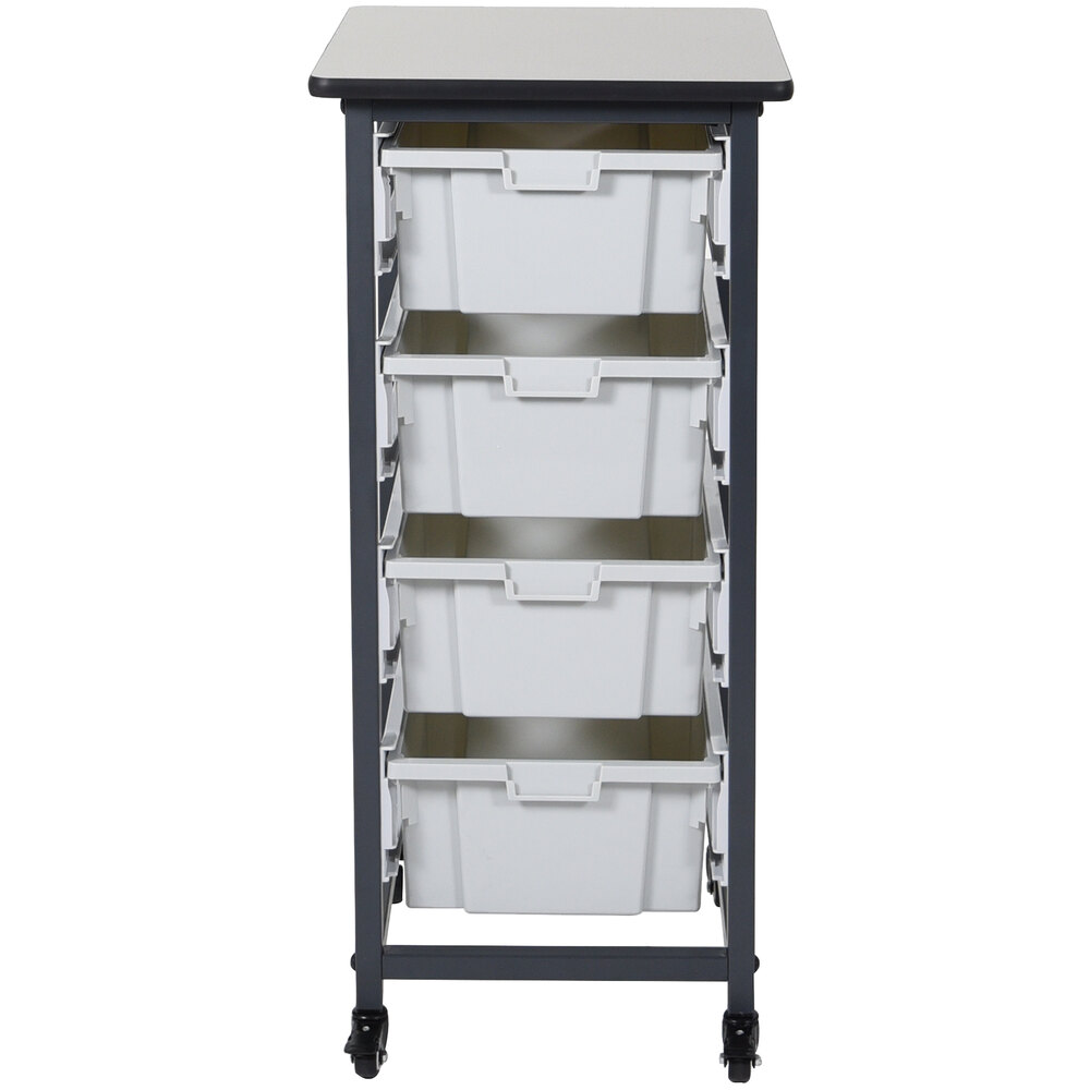 Luxor MBS-SR-4L Mobile Bin Storage Unit - 4 Large Bin Capacity