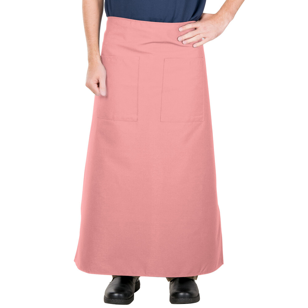 Intedge Mauve Poly-Cotton Bistro Apron with 2 Pockets - 38" x 33.5"