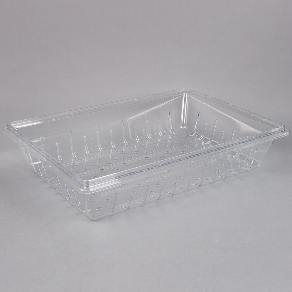 Cambro 1826CLRCW135 Camwear® 26" x 18" x 5" Clear Plastic Food Drain ...